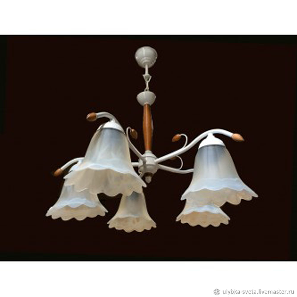Люстра 5 - рожковая Анна белая в интернет-магазине на Ярмарке Мастеров ...