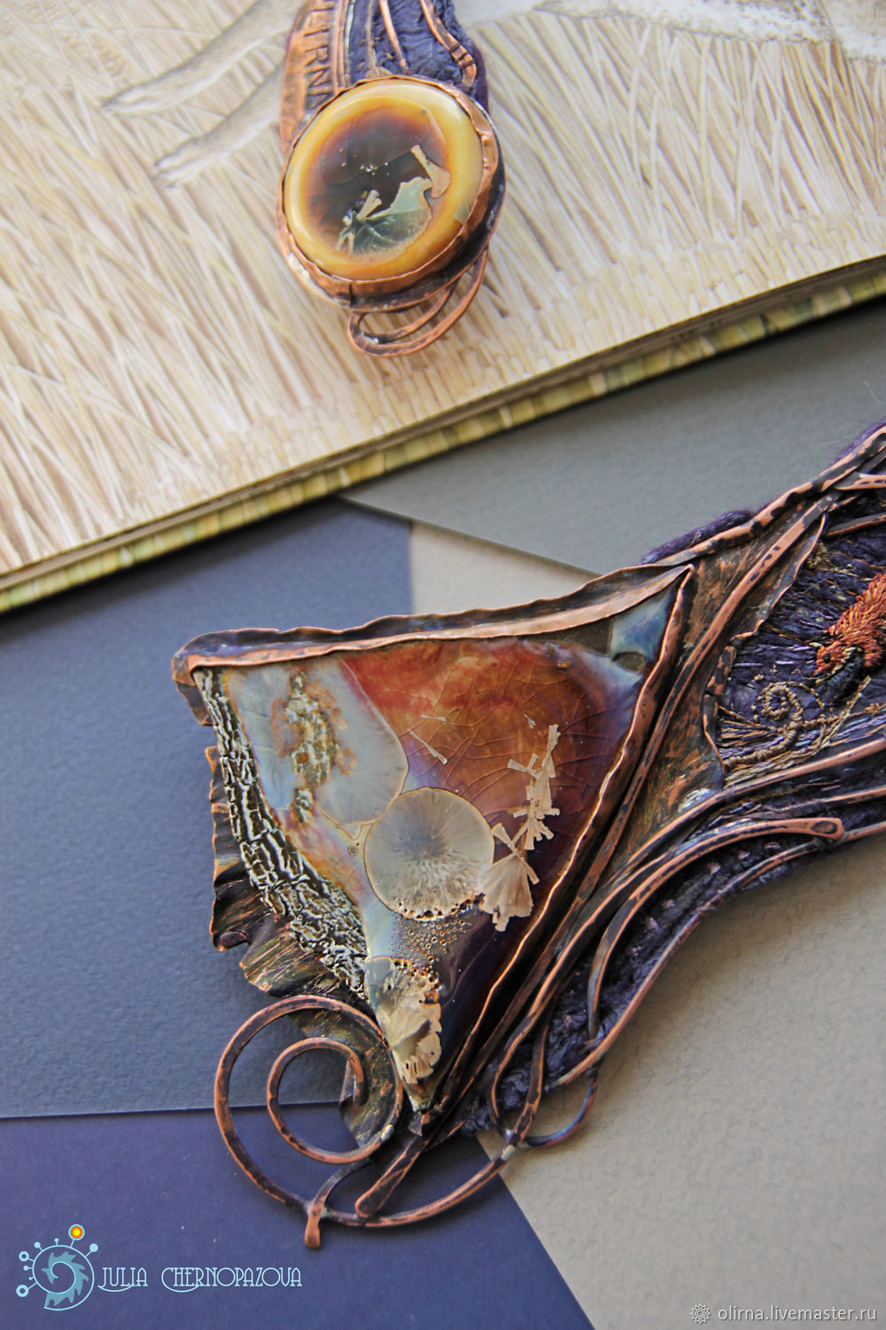 "Frou-frou Foxes in Midnight garden" арт-колье на заказ в интернет ...