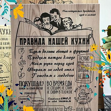 Правила кухни постер – Купить или заказать на Ярмарке Мастеров | Товары ...