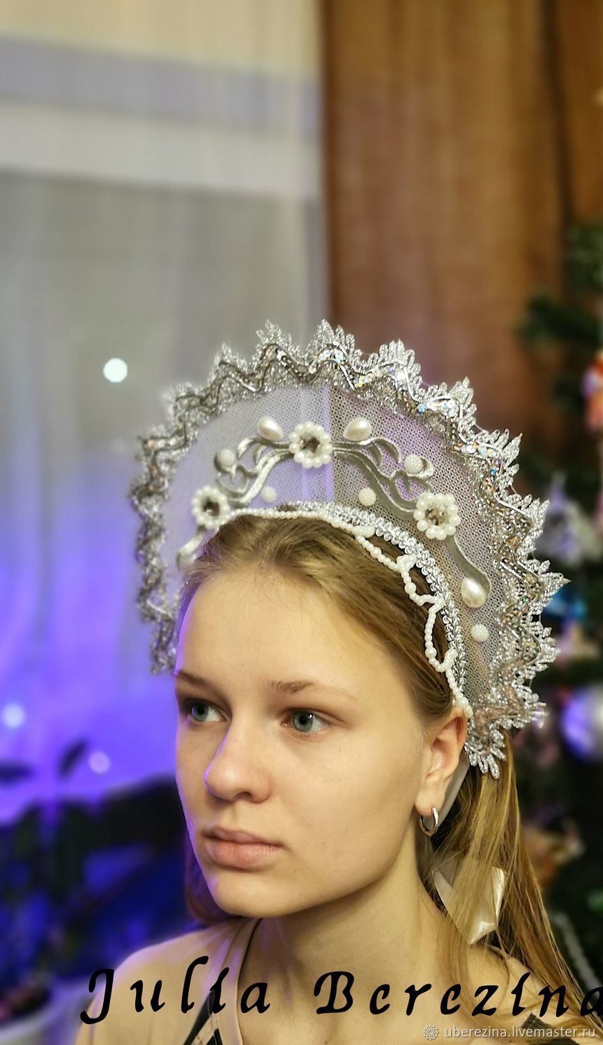 Кокошник Снегурочки прозрачный на металлическом каркасе на заказ в ...