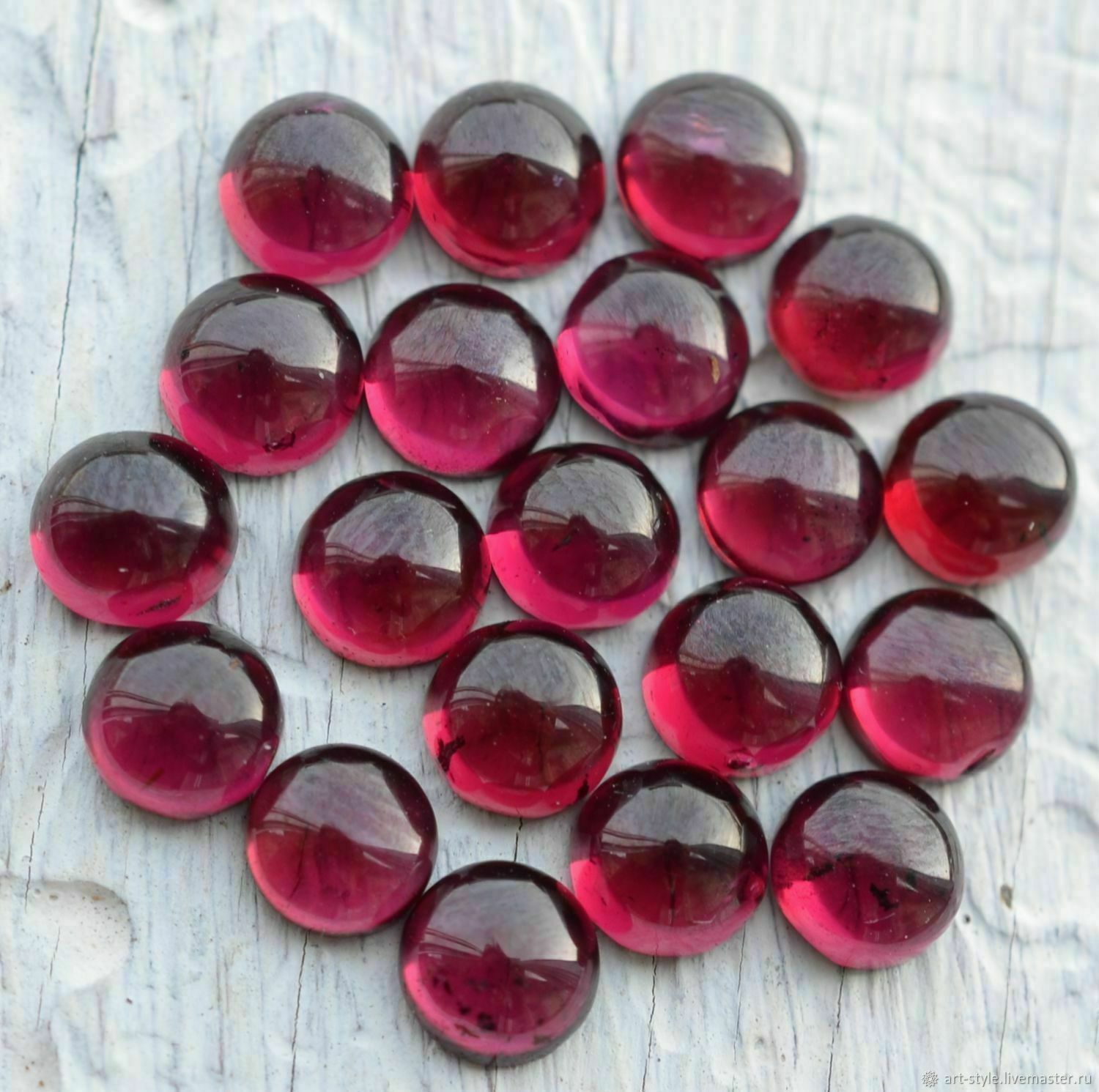 Гранат РОДОЛИТ натуральный, кабошон 5 мм,GN103 купить в интернет ...