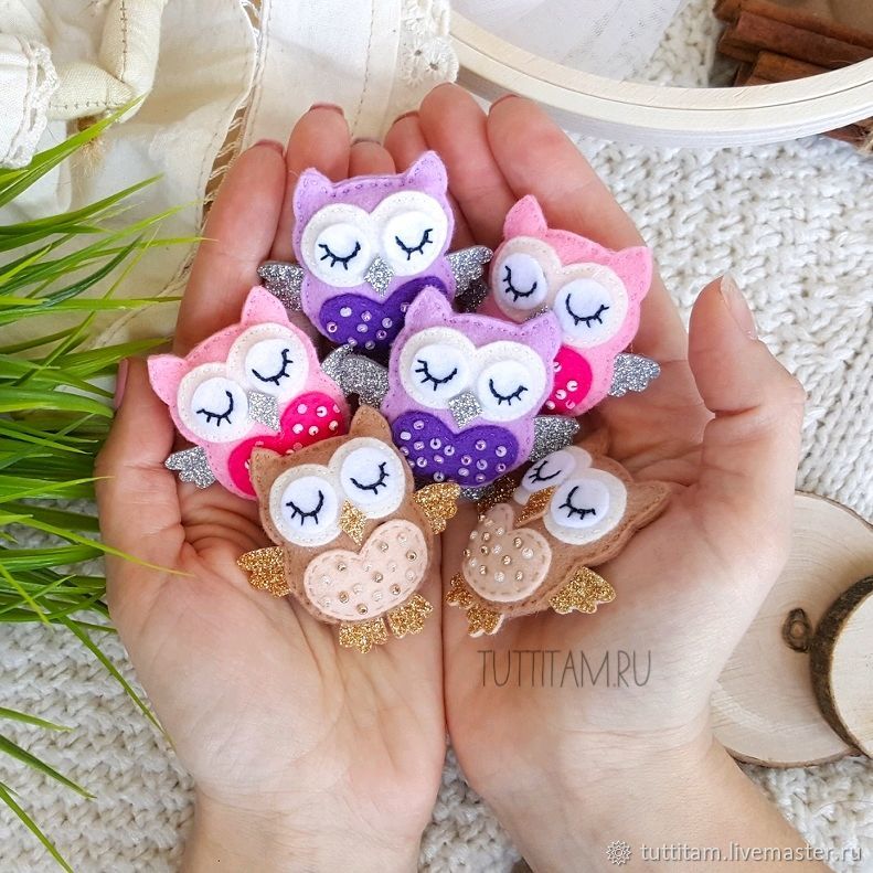 Заколки/резинки для волос "Совушки" – заказать на Ярмарке Мастеров ...