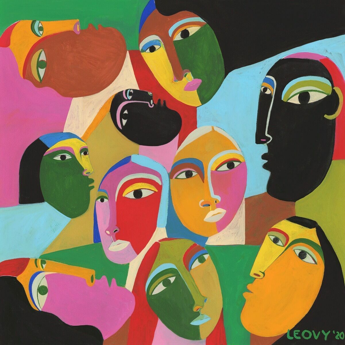 Ana Leovy Crowd Толпа в интернет-магазине на Ярмарке Мастеров | Картины ...