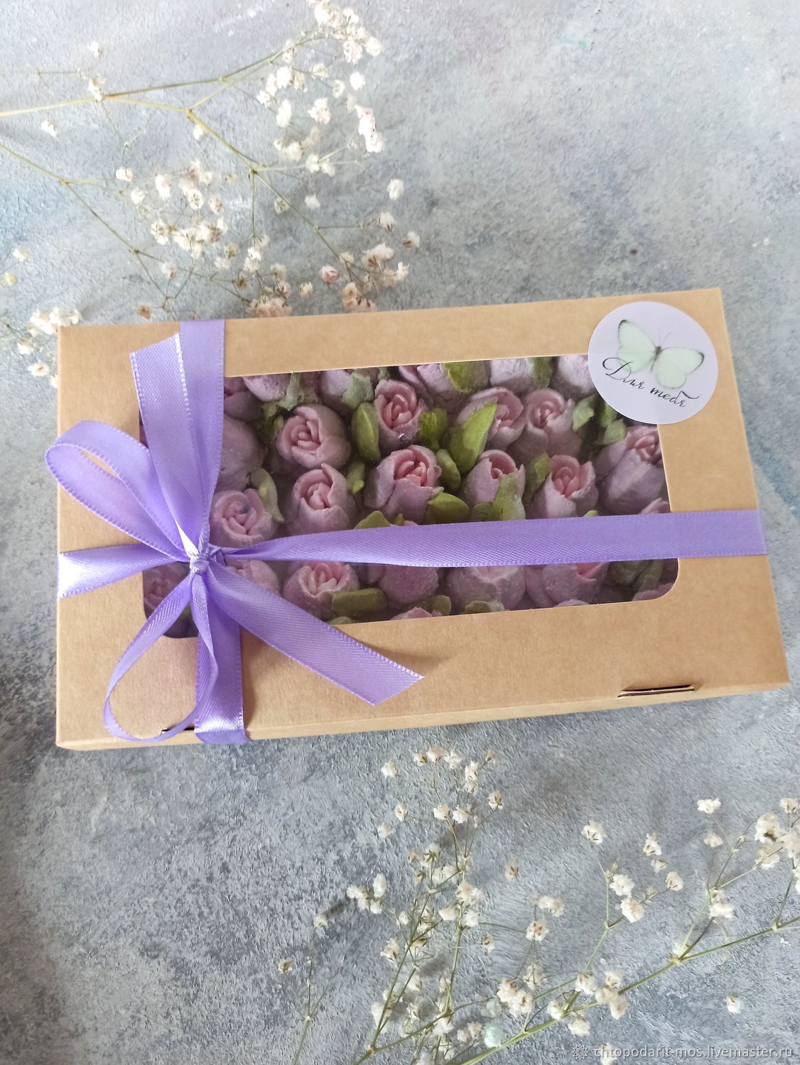 Зефир. Тюльпаны в коробочке/ сладкие подарки в интернет-магазине Ярмарка Мастеров по цене 700 ...