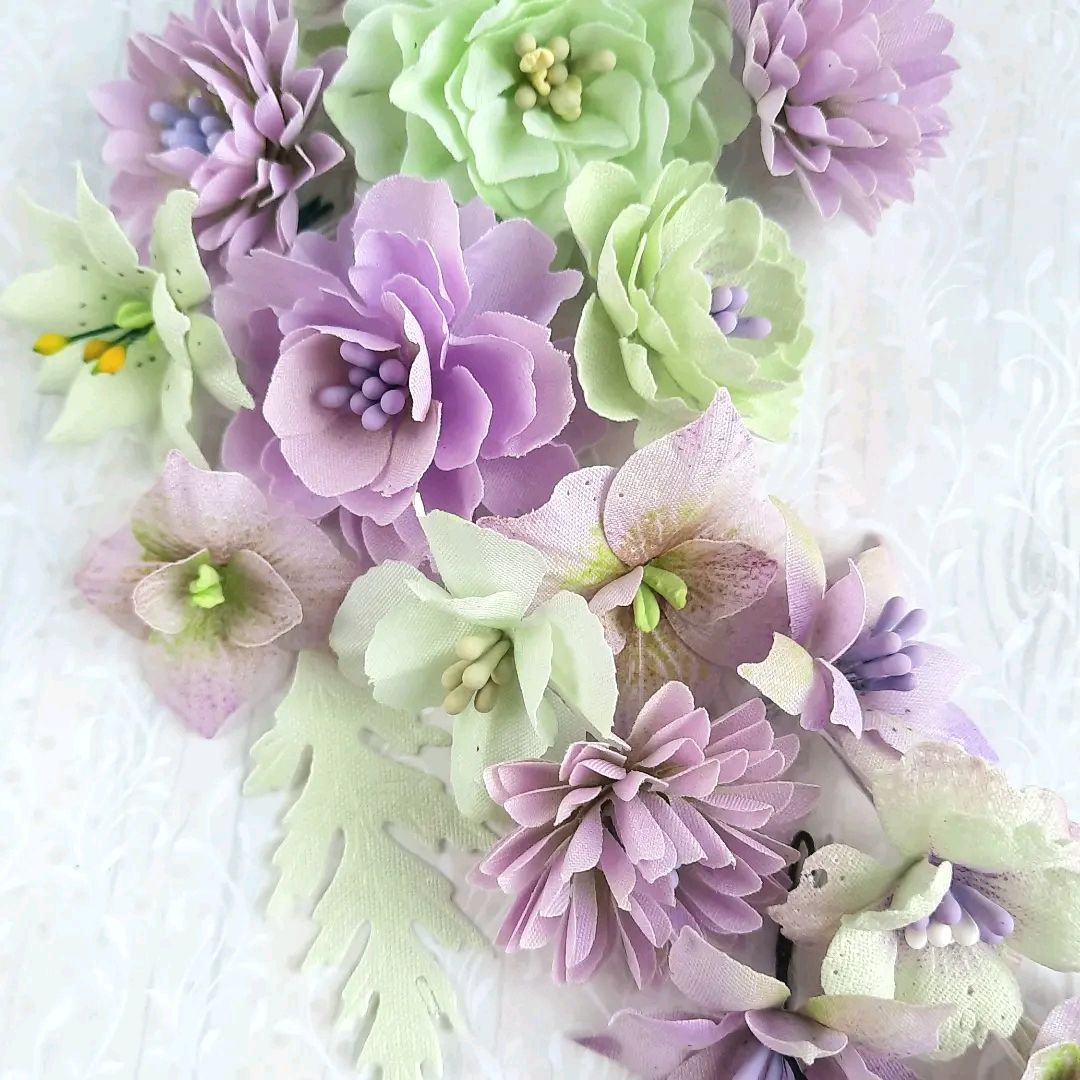 Набор цветов из ткани для скрапбукинга и рукоделия купить в интернет ...
