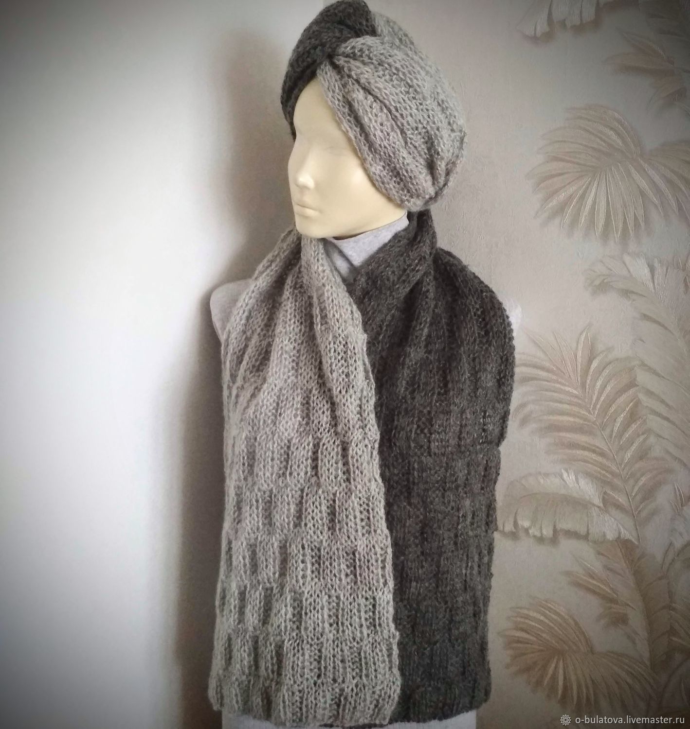 Шарф длинный ручной работы полушерстяной купить в интернет-магазине ...