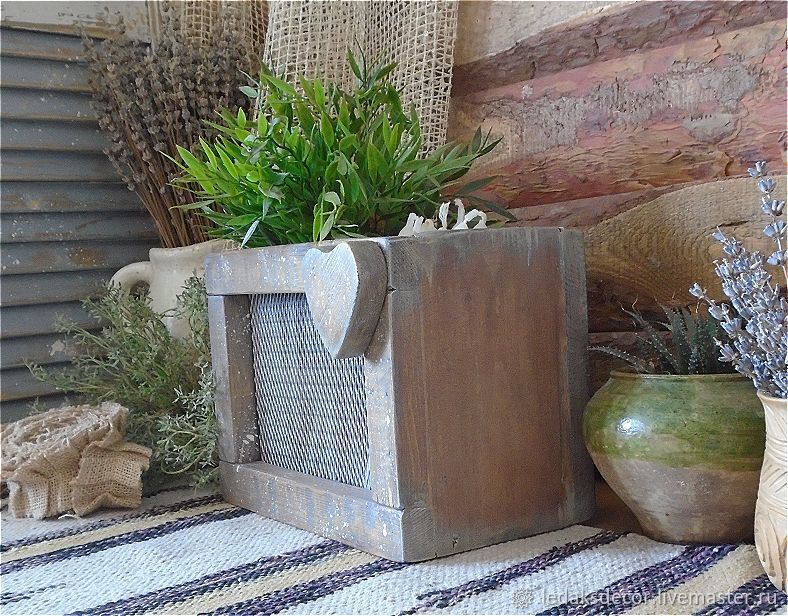 Ящик с металлической сеткой "Прованс" – заказать на Ярмарке Мастеров ...