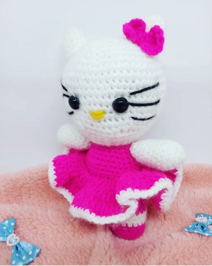 Вязаная игрушка Hello kitty. в интернет-магазине на Ярмарке Мастеров ...