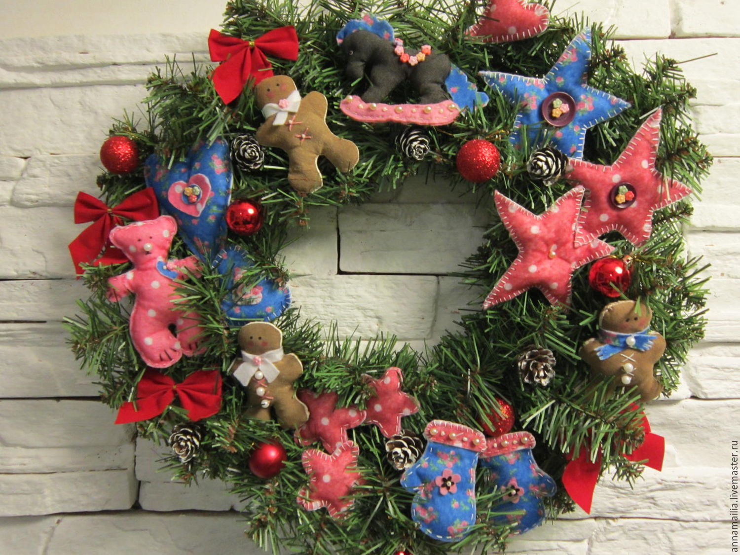 новогодний рождественский венок в интернет-магазине на Ярмарке Мастеров ...