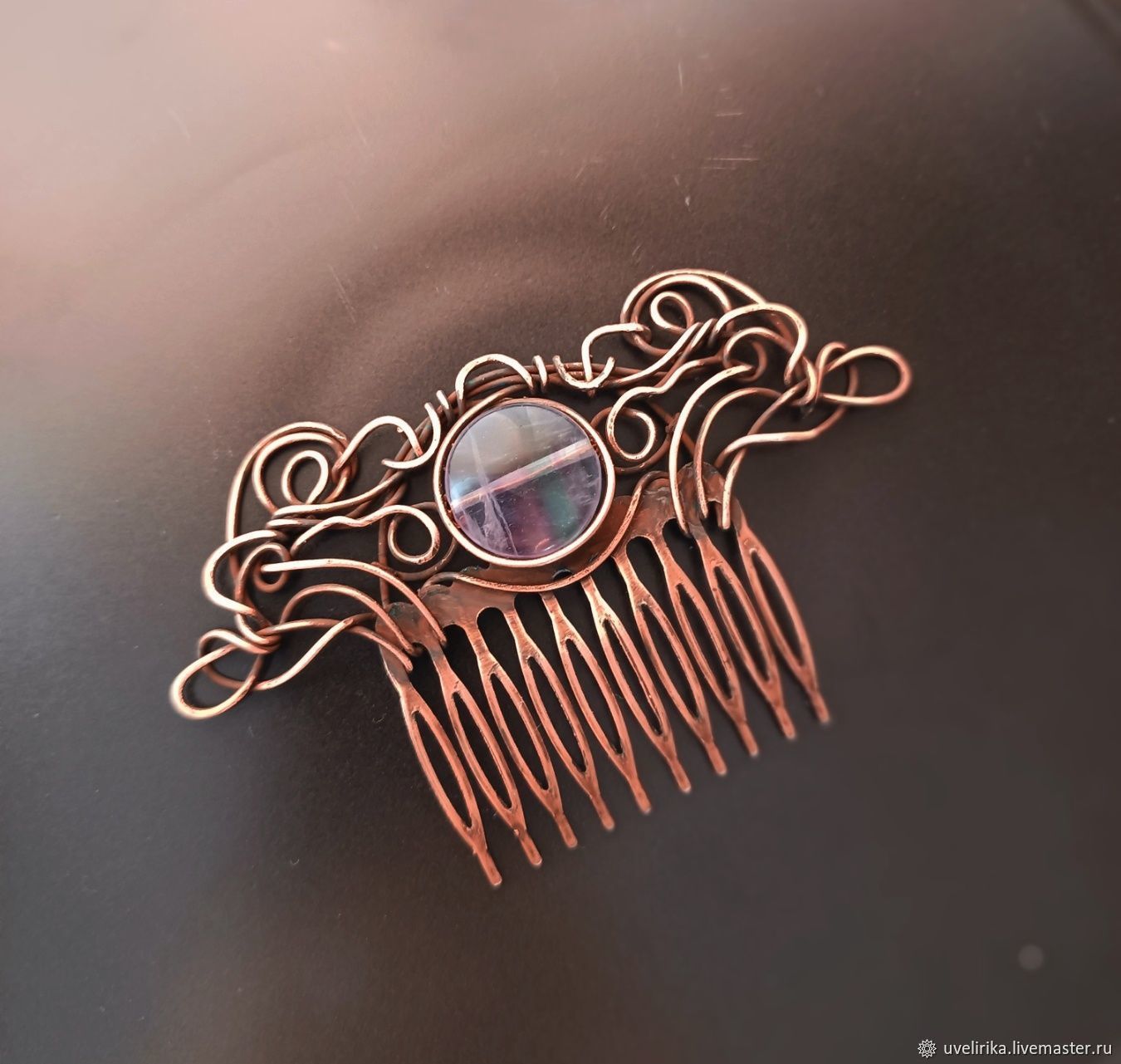 Заколка Гребешок для волос с флюоритом Арт-Нуво в интернет-магазине на ...