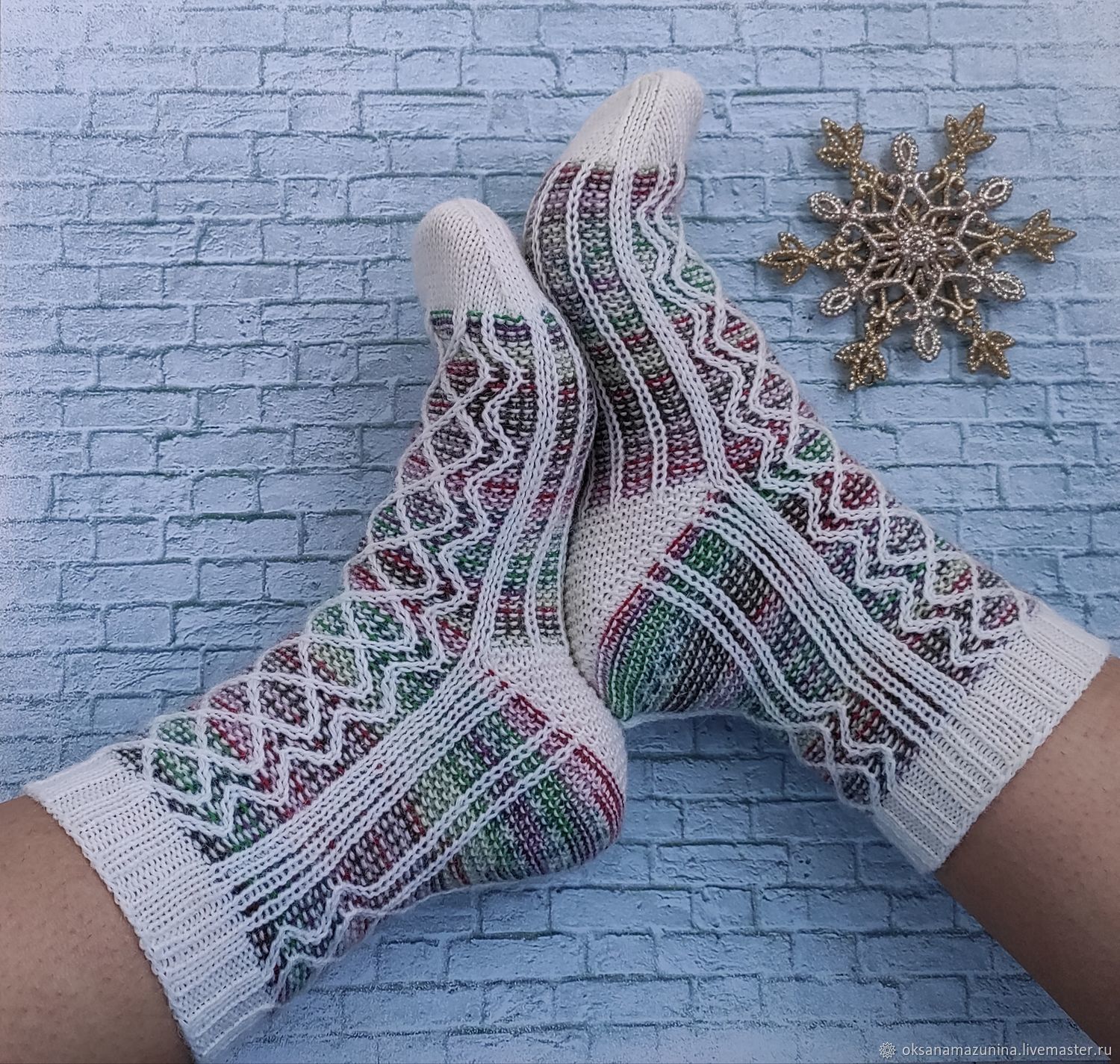 Носки новогодние; женские носки; вязаные носки; теплые носки на заказ в ...