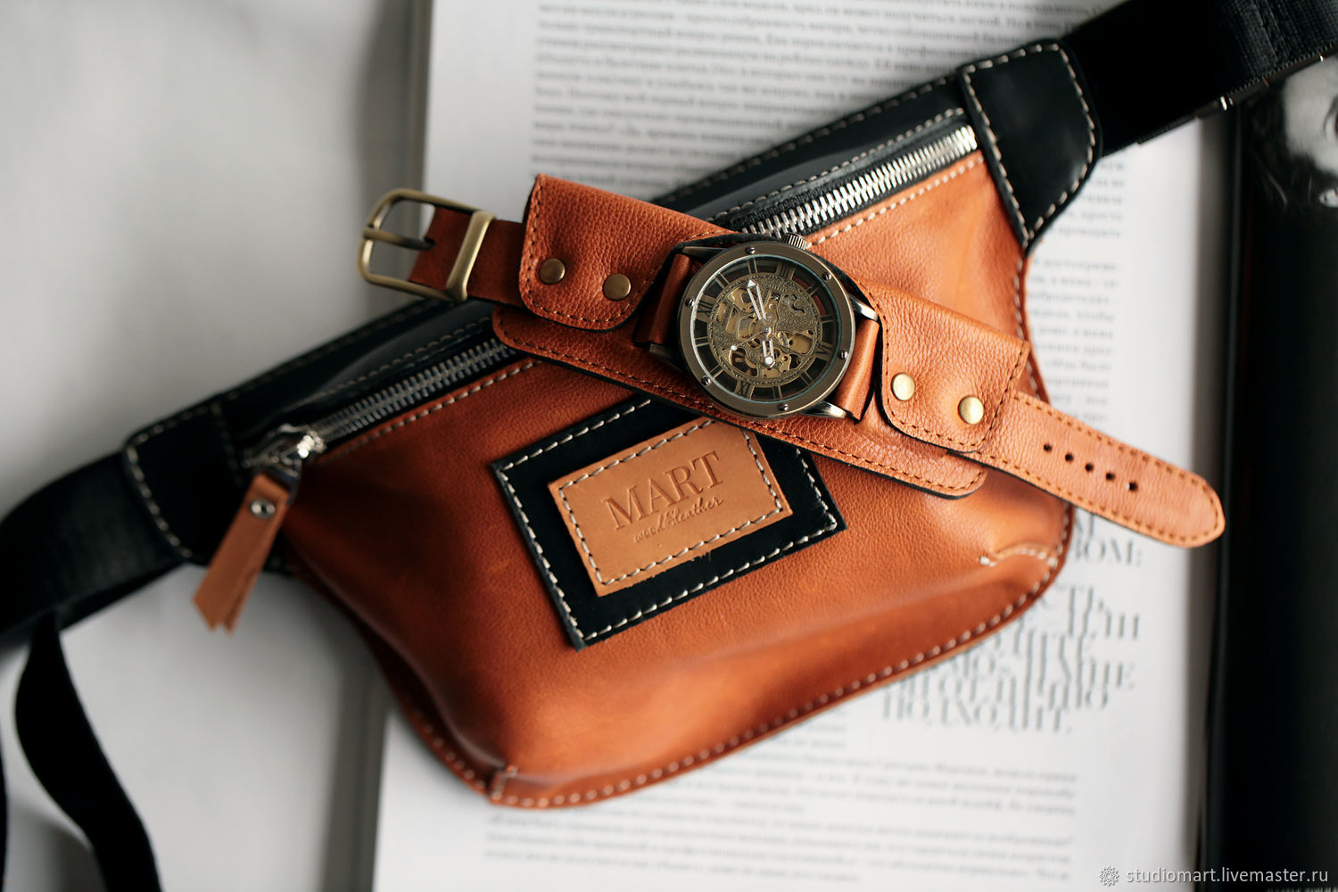 Комплект Black&Brown, поясная сумка и наручные часы Manshe – купить ...