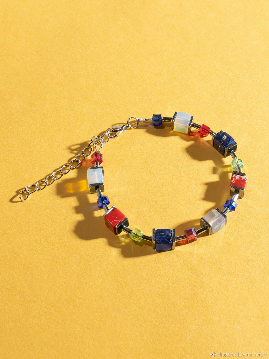 Браслет из квадратных камней в интернет-магазине Ярмарка Мастеров по ...