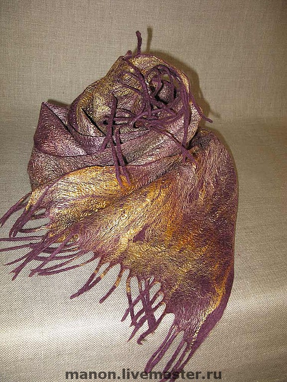 СОКРОВИЩЕ тонкий шарф войлок в интернет-магазине на Ярмарке Мастеров ...