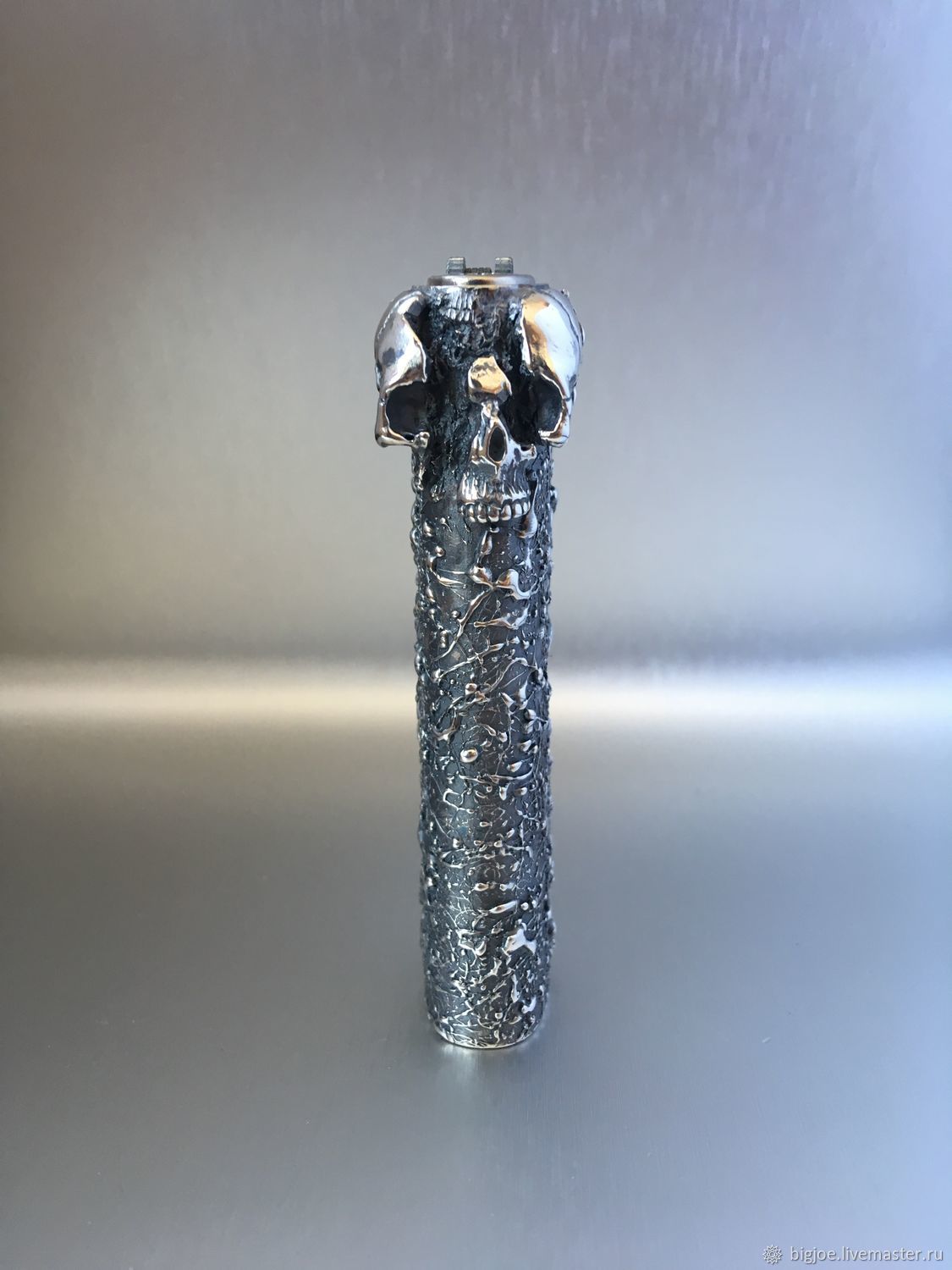 Чехол для зажигалки Bic серебра "Splash Skull" – заказать на Ярмарке ...