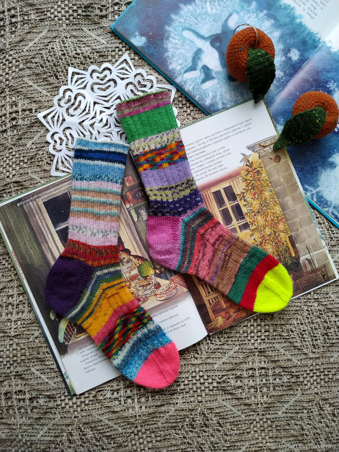 Вязаные носки шерстяные "Scrappy socks" в интернет-магазине Ярмарка ...