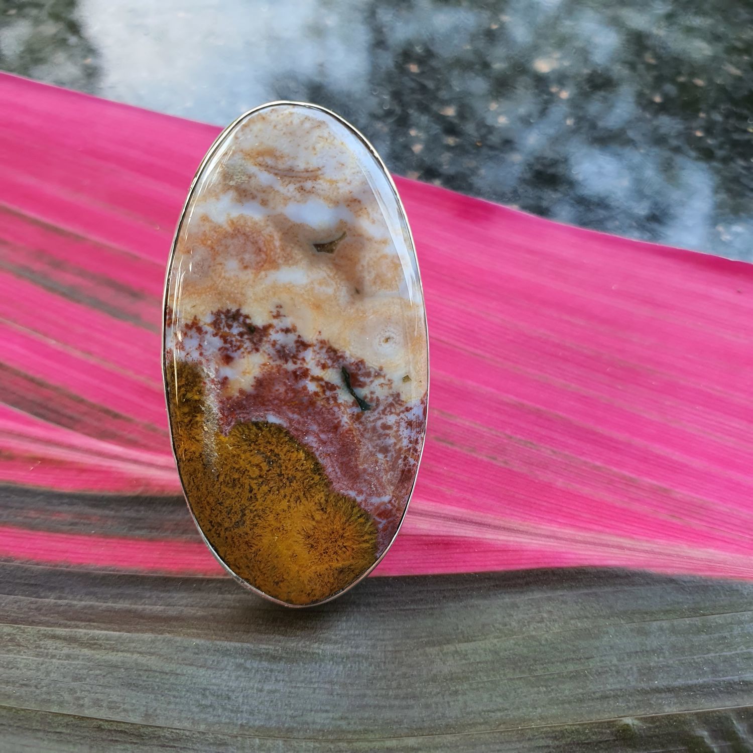 Кольцо с яшмой "Japan" купить в интернет-магазине Ярмарка Мастеров по ...