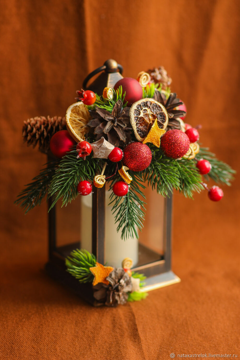 Новогодний интерьерный фонарь – купить онлайн на Ярмарке Мастеров ...