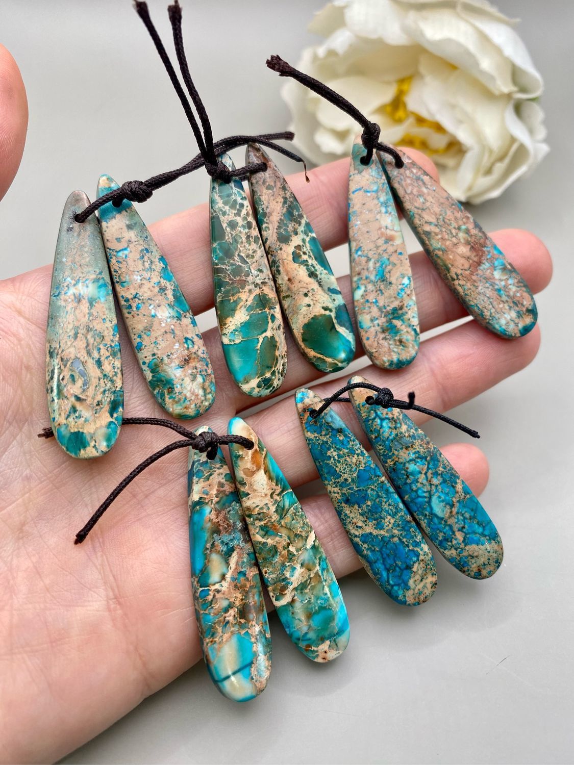 Пара подвесок Императорская Яшма +-46х12мм в интернет-магазине на ...