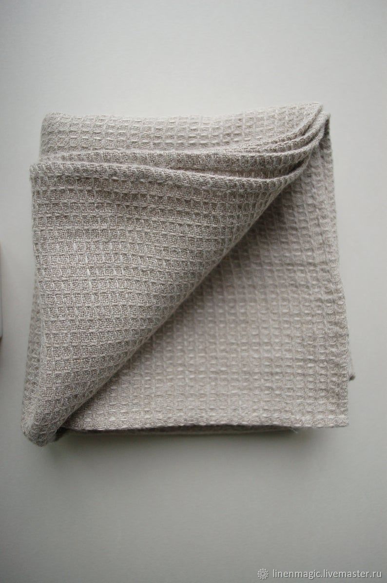 Вафельная неокрашенная льняная салфетка для кухни купить в интернет ...
