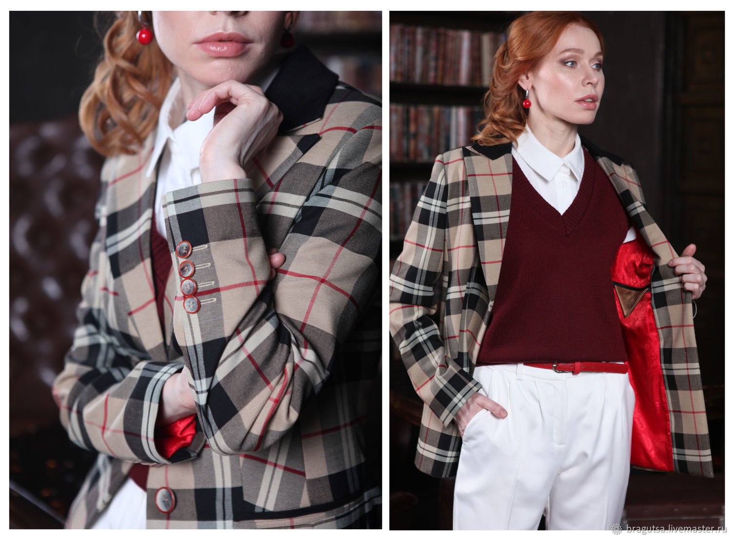 Пиджак женский в клетку хлопок+вискоза BURBERRY купить в интернет ...
