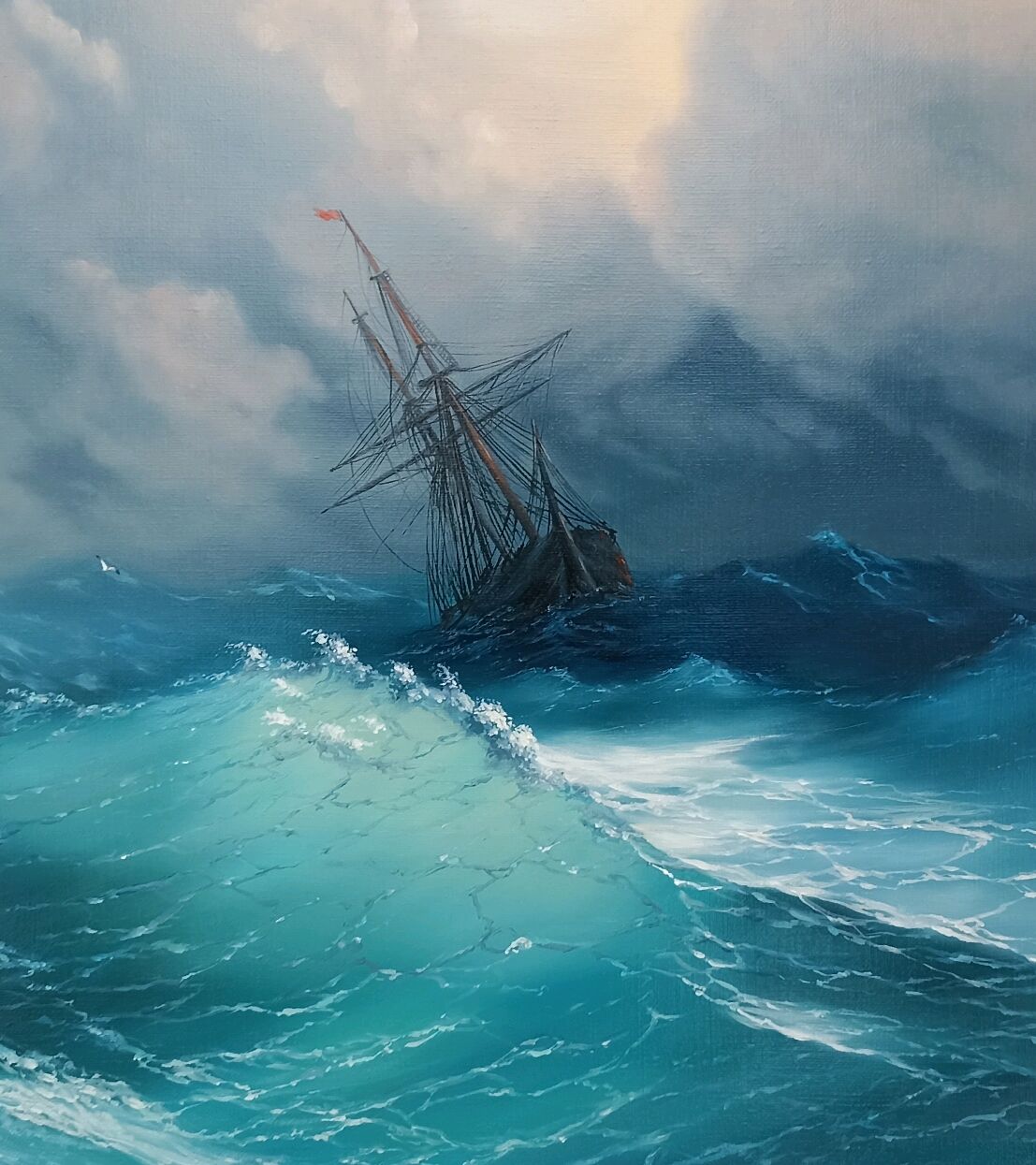 Картина маслом морской пейзаж "Море, шторм-2" на заказ в интернет ...