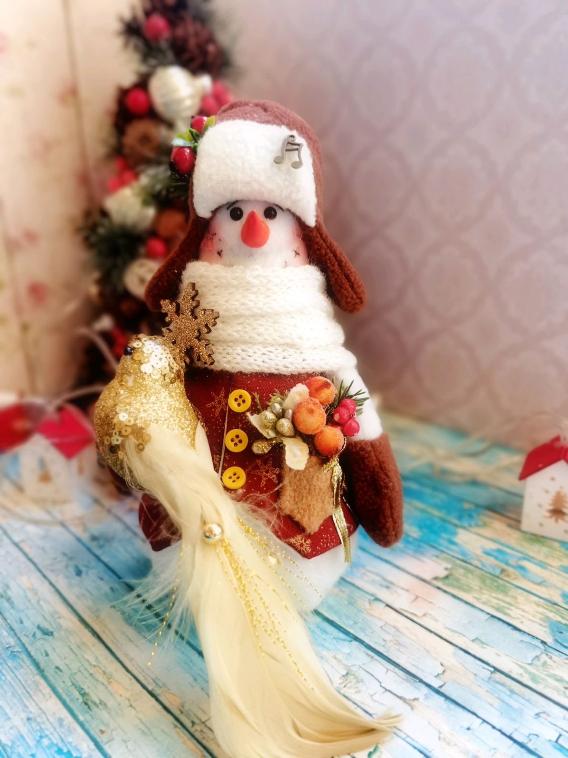 Новогодний снеговик в интернет-магазине Ярмарка Мастеров по цене 1000 ...