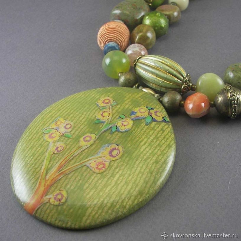 Бусы с кулоном "Прованс" – заказать на Ярмарке Мастеров – JNIOQRU ...