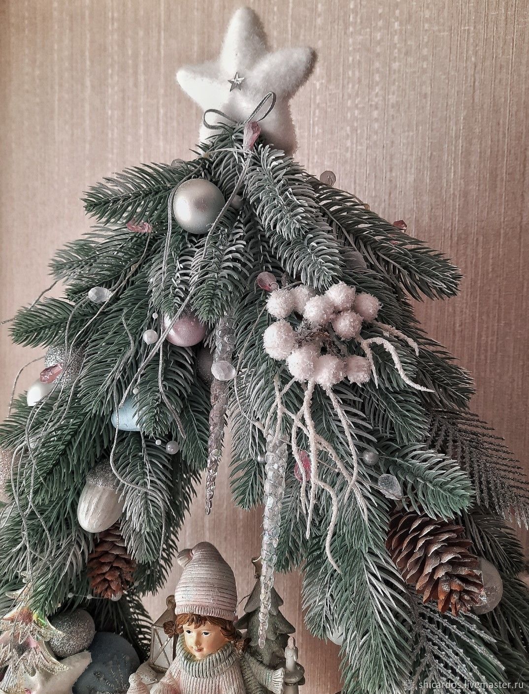 Елка новогодняя "Нежный Новый год"с подсветкой – заказать на Ярмарке ...