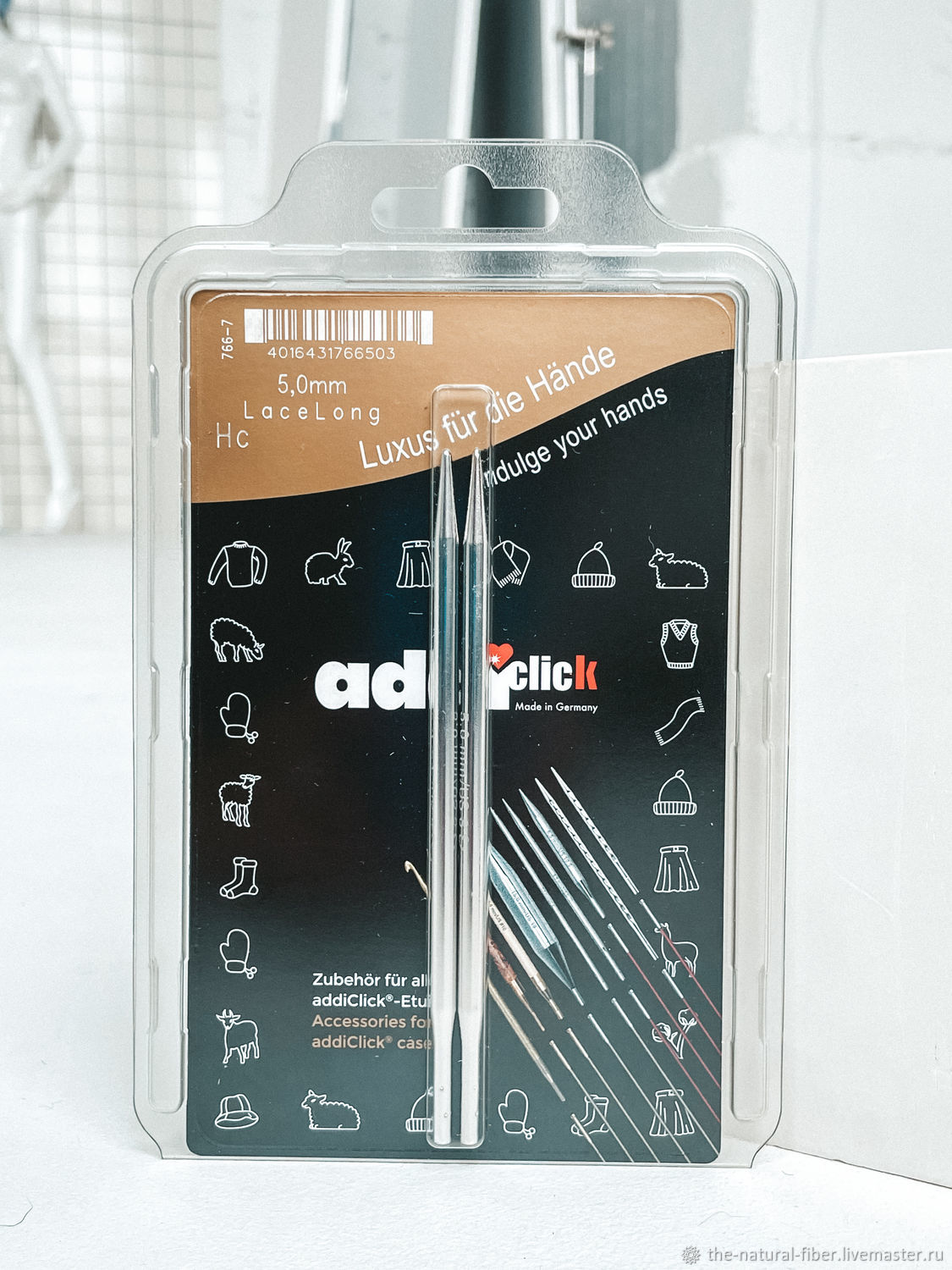 Addi Lace Long разъёмные спицы с удлинённым кончиком 12,5 см 5,5 мм в ...