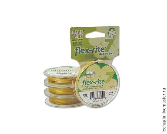 Тросик Flex-Rite 7 Metallic Gold (золотой).018" - 30 ft купить в ...