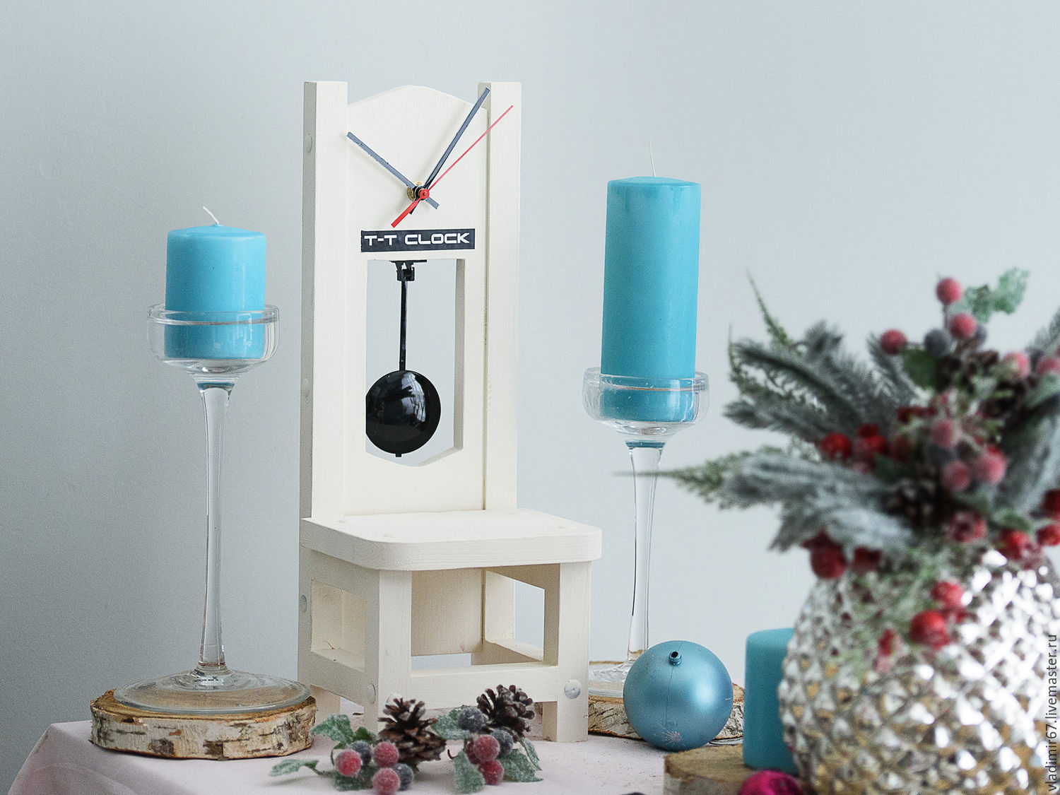 Часы T-T clock настенные с маятником (белые) купить в интернет-магазине ...