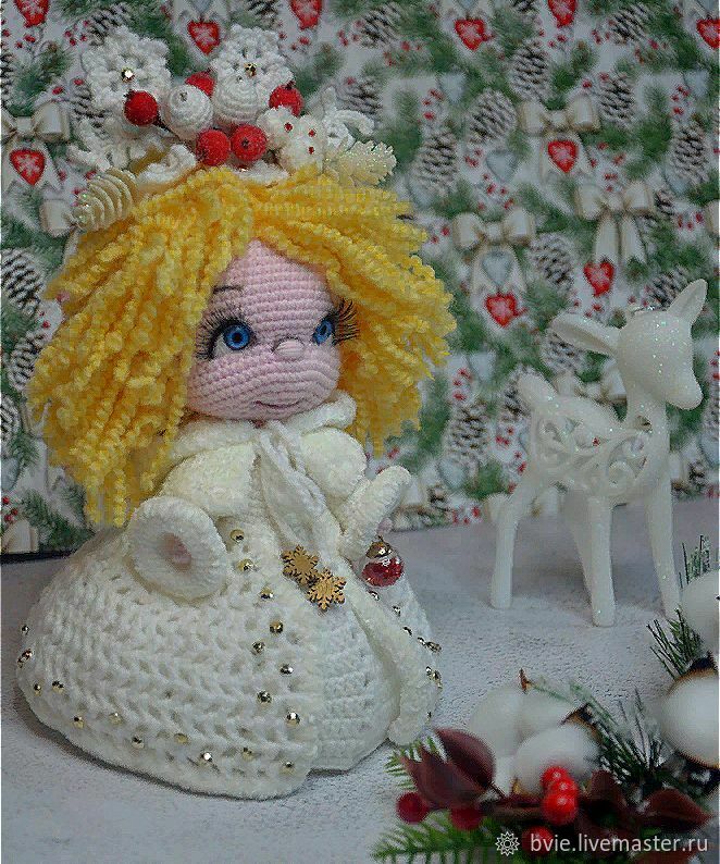 Амигуруми куклы и игрушки: Кукла Снегурочка-Снежинка в интернет ...