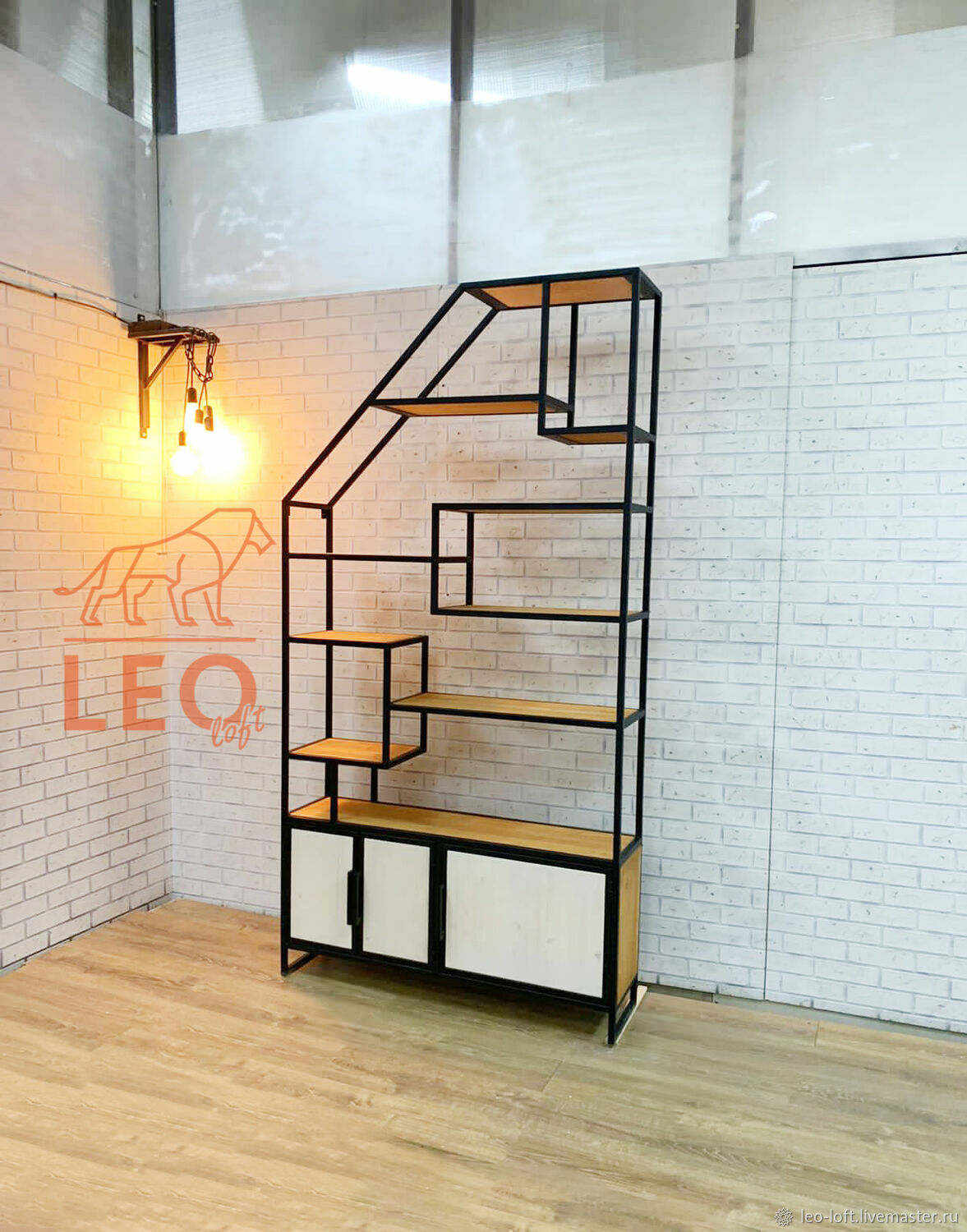 Стеллаж лофт "GEOMETRY" на заказ LF-602 купить в интернет-магазине ...