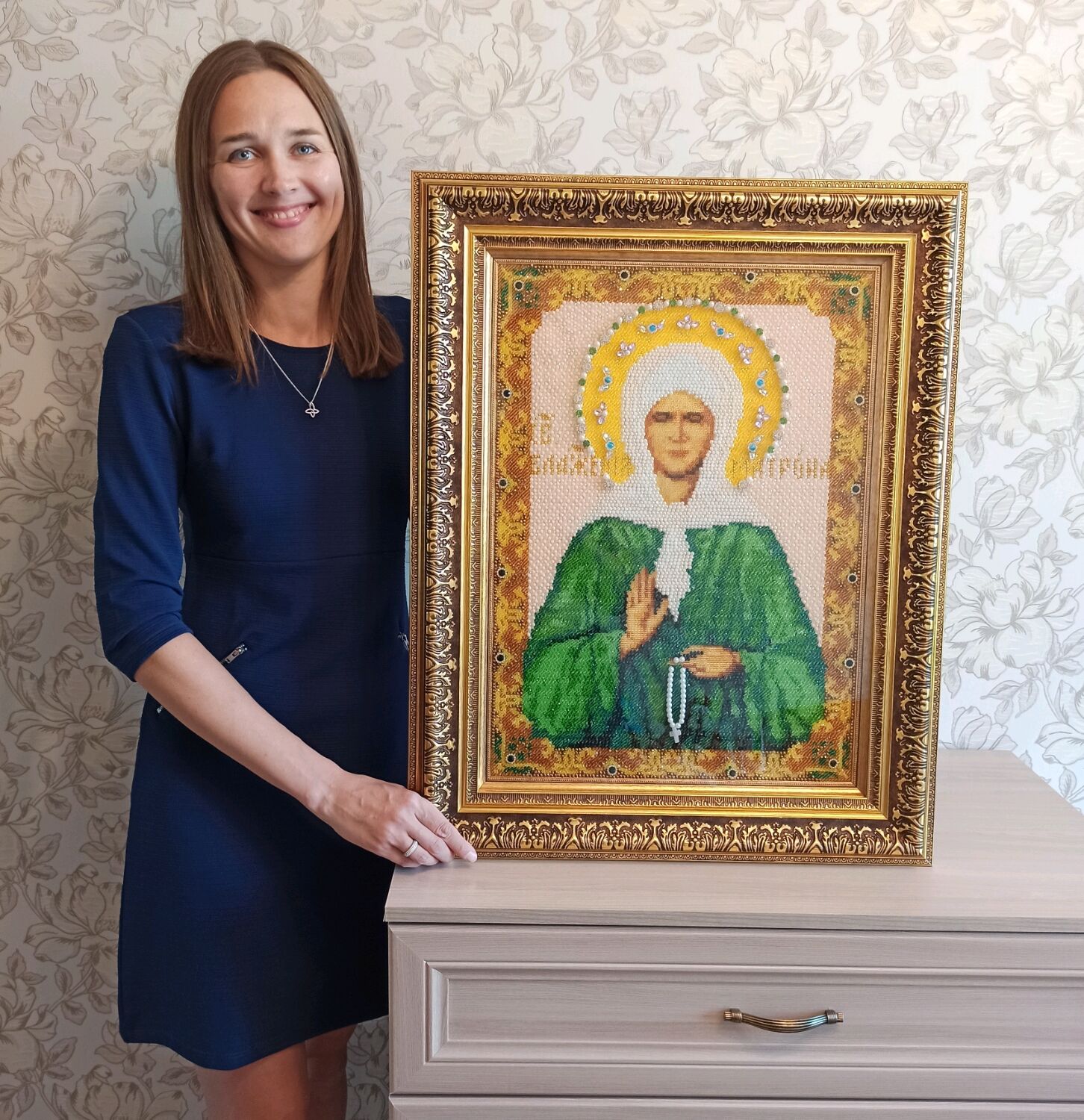 Икона вышитая Матрона Московская большая 57*72 см в интернет-магазине ...