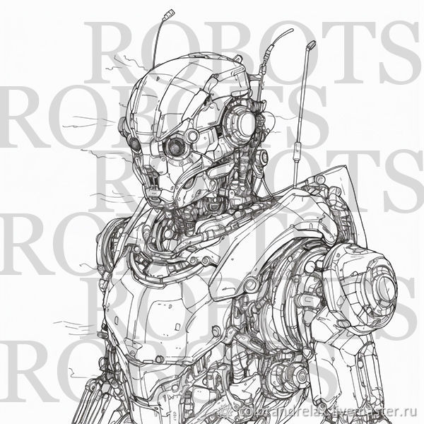 Роботы / Robots / Раскраска антистресс для детей и взрослых / А4 ...