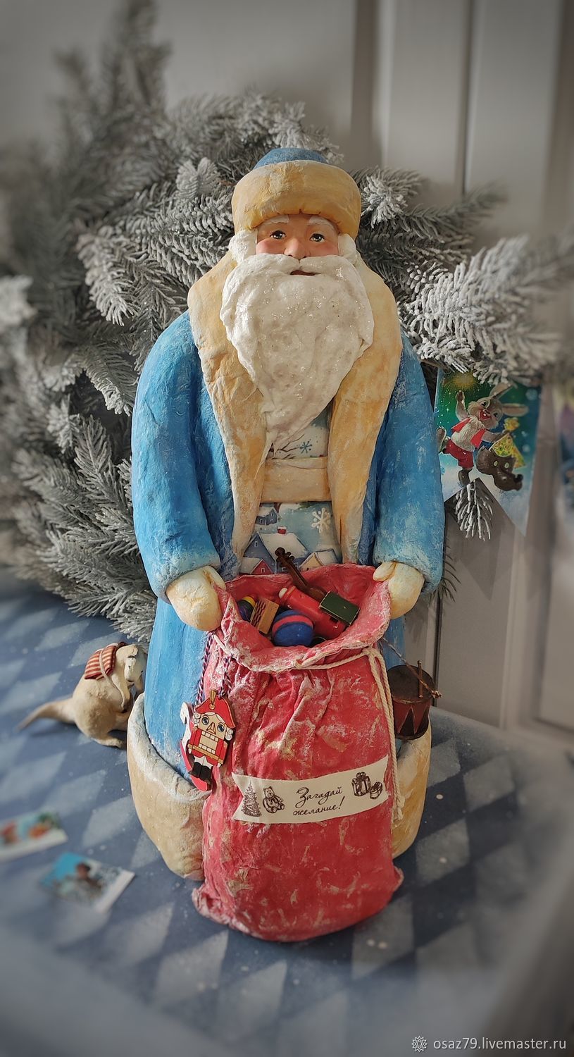 Новогодняя игрушка ДЕД МОРОЗ из ваты Ватная игрушка под елку купить в интернет-магазине Ярмарка ...
