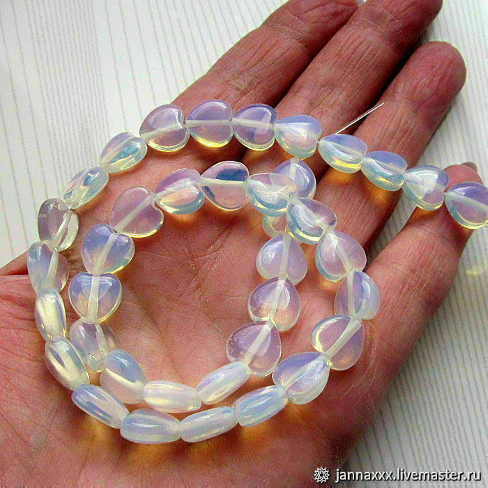 10мм - ОПАЛИТ сердечки – купить на Ярмарке Мастеров – RX8FWRU | Бусины, Дзержинский