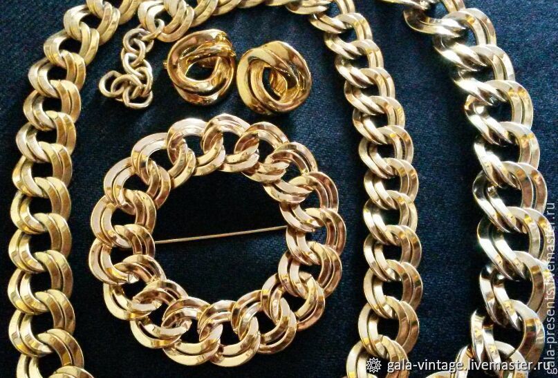 Винтаж: Моnet Парюра Модерн винтаж брошь колье клипсы браслет в ...