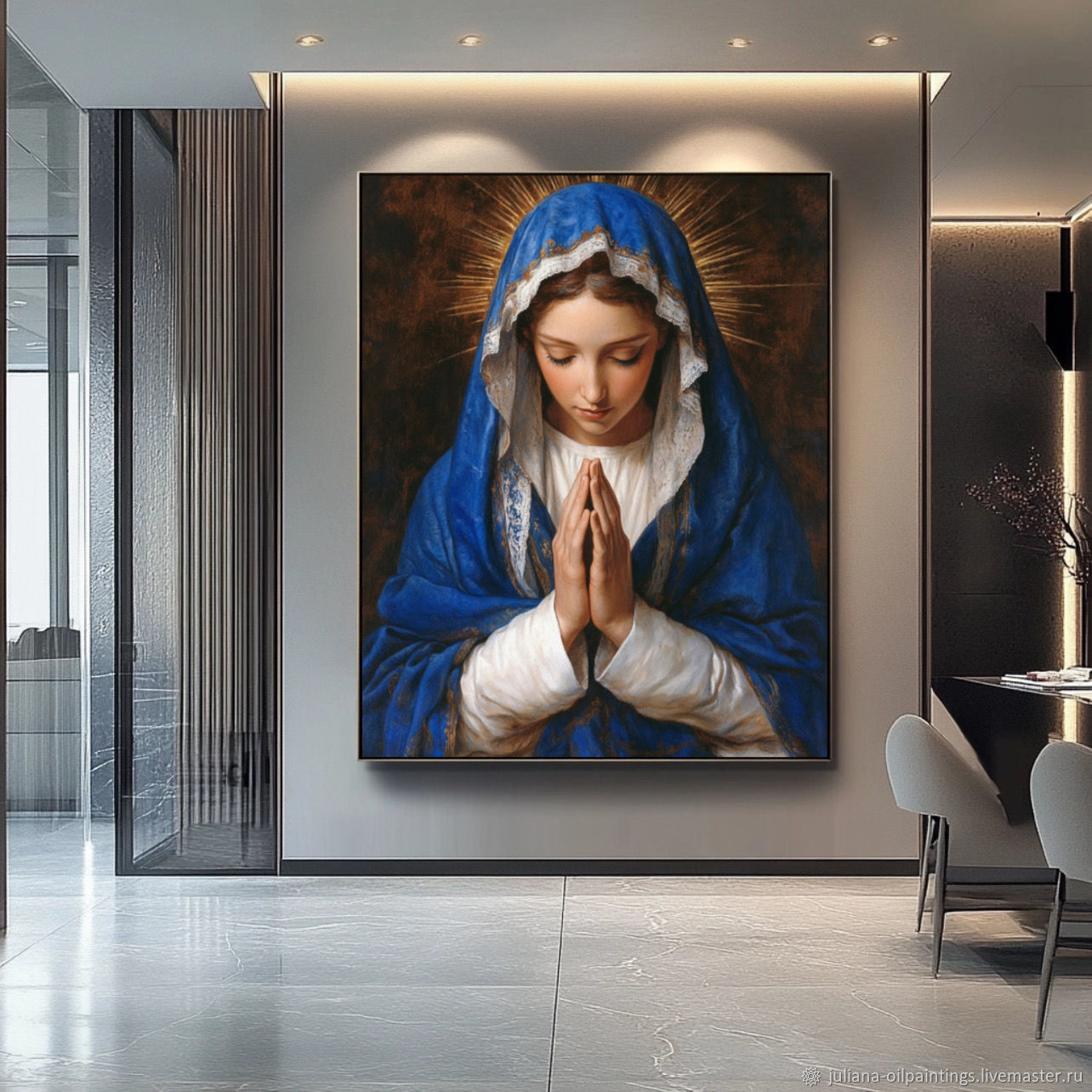 Картина маслом Пресвятая Дева Мария Портрет на холсте на заказ Икона в ...