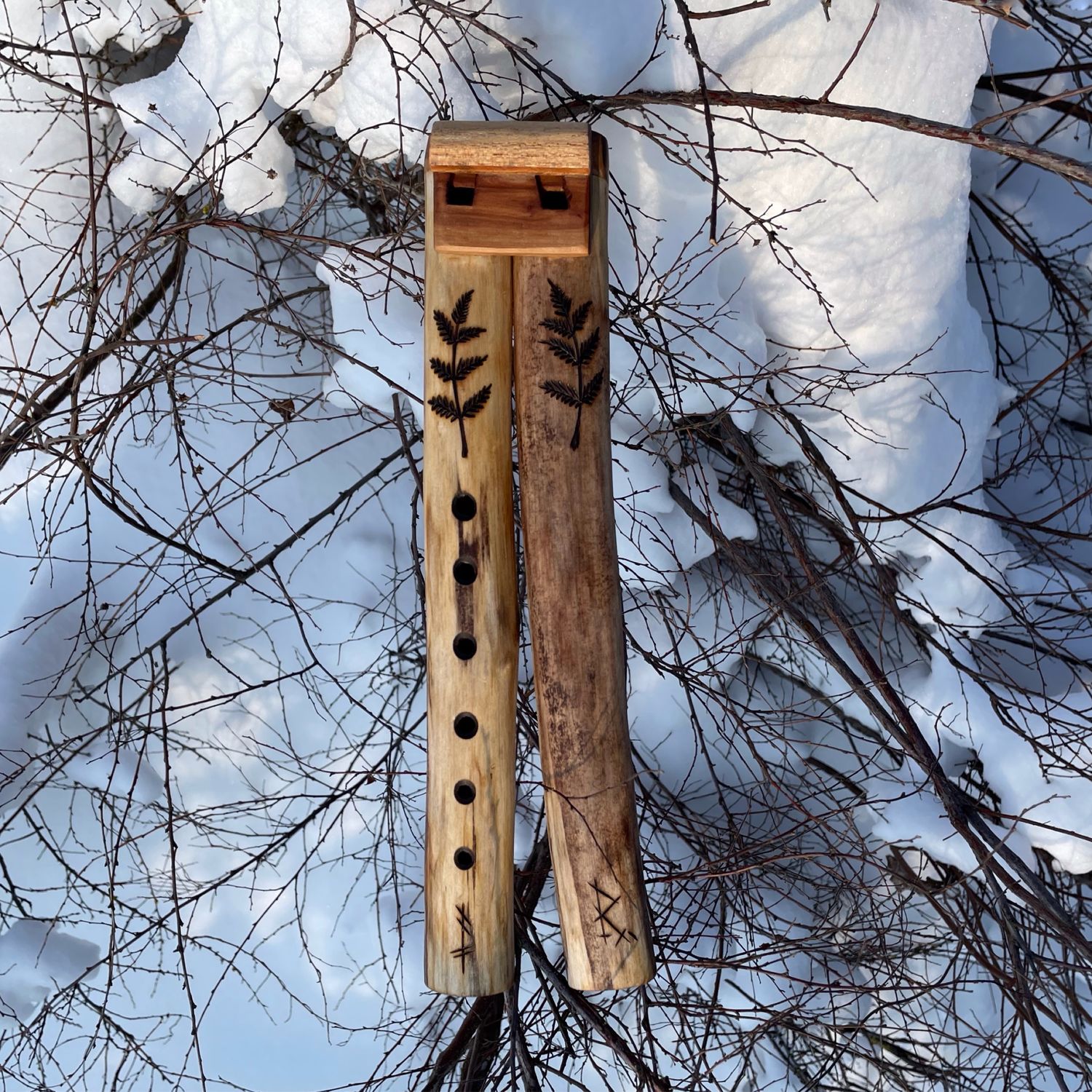 Двойная лесная флейта из ивы в тональности A# 432 Hz купить в интернет ...