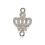 Коннектор корона с фианитами, серебро в интернет-магазине на Ярмарке ...