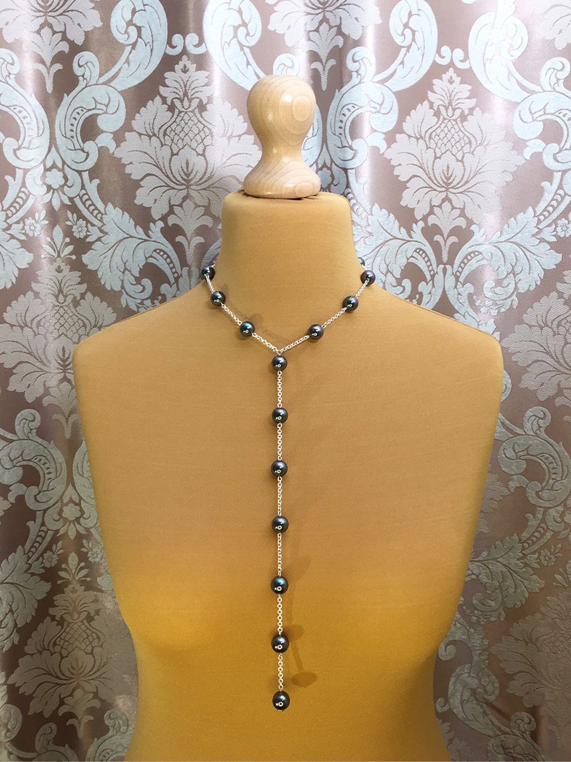 Колье с цепочкой и жемчугом в серебре, купить украшения в интернет ...