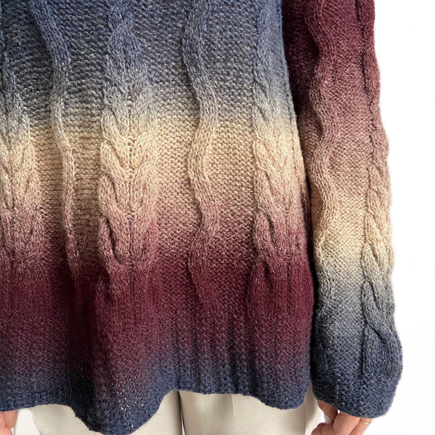 Sweater female knitted spokes Floral openwork Merino wool DNBN3COM Sweaters Voronezh