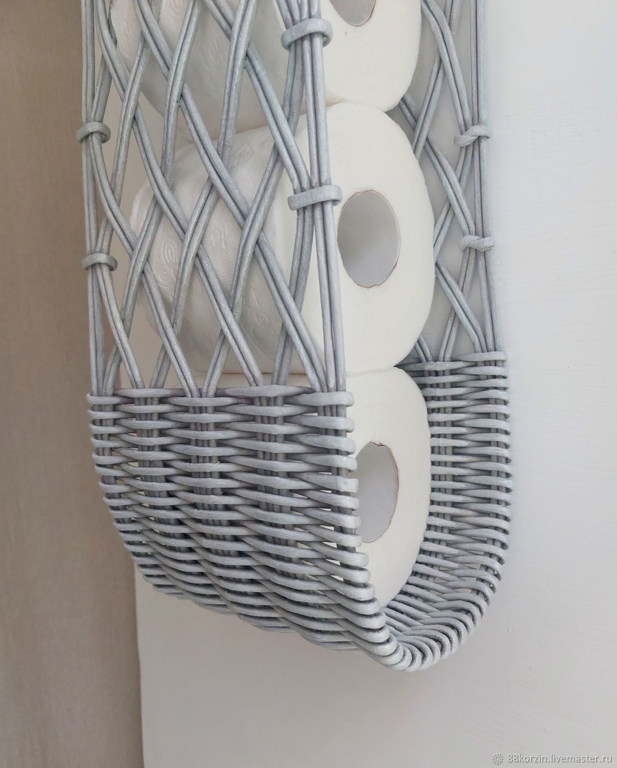 Плетеная корзина для хранения туалетной бумаги. Подвесной органайзер в ...