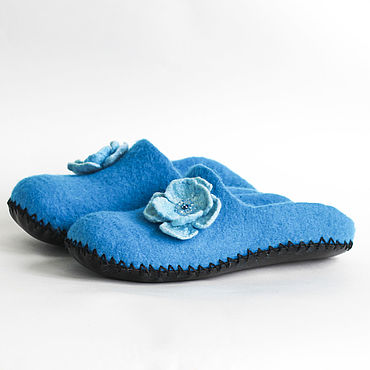 домашние валяные тапочки из натуральной шерсти Орнамент – заказать на ...
