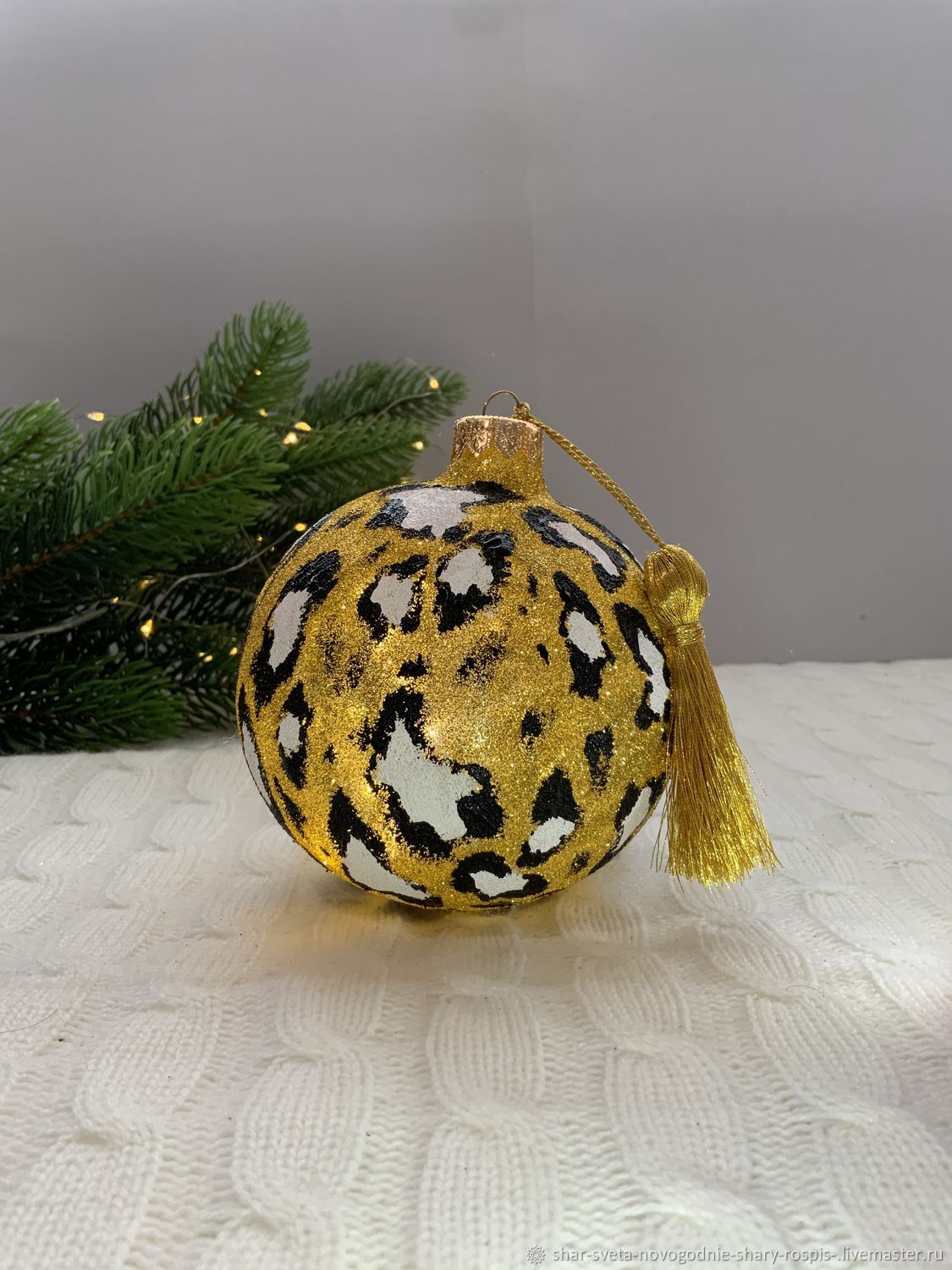 Шар новогодний на ёлку стеклянный с ручной росписью в интернет-магазине ...
