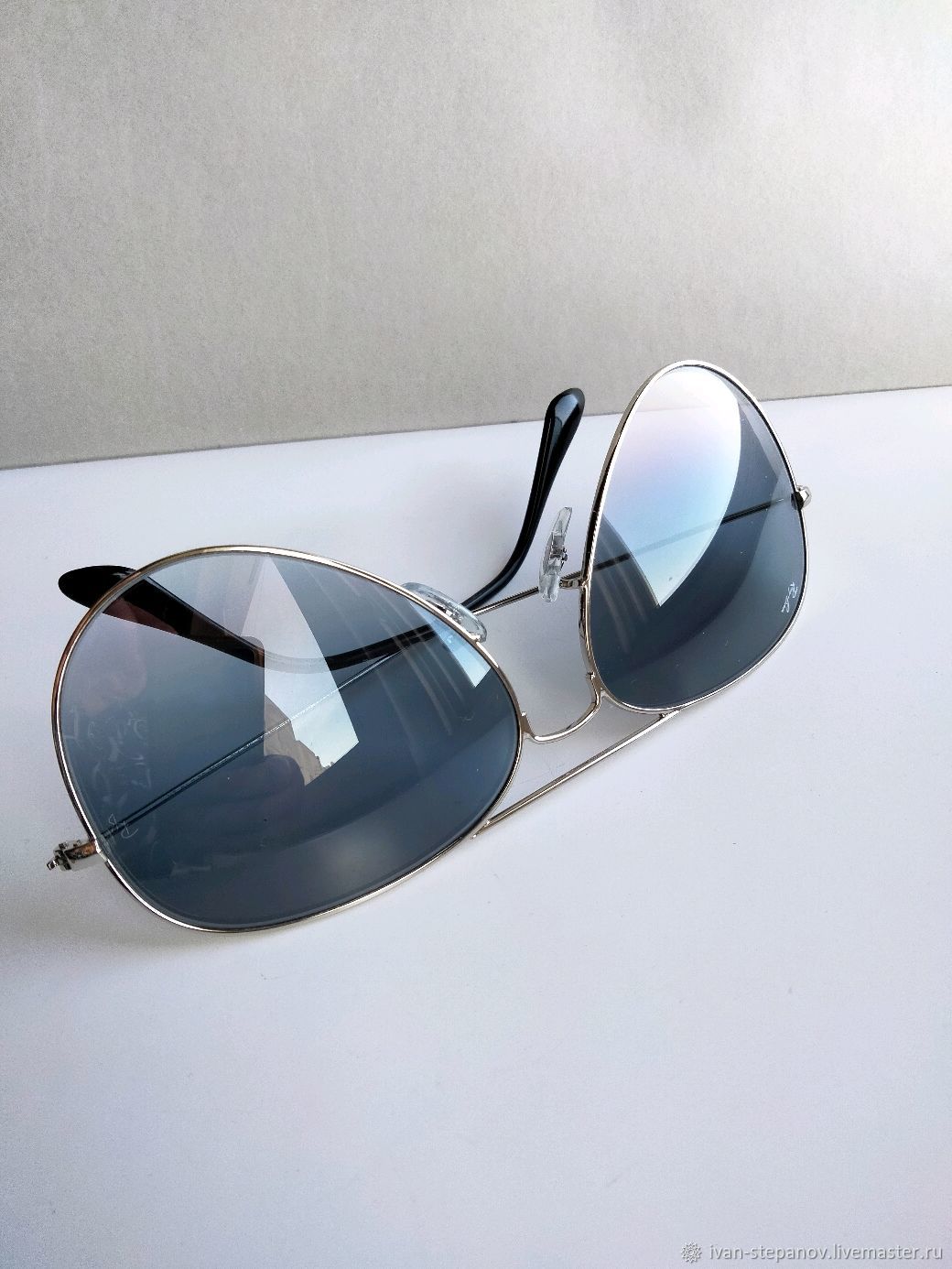 Винтаж: Очки в стиле ретро от солнца, авиаторы Ray ban серо-голубой в ...