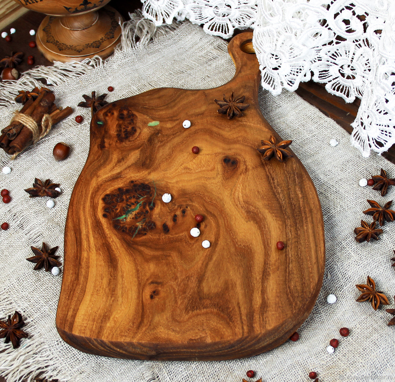 Разделочная доска из капового карагача "Помощница " – купить на Ярмарке ...