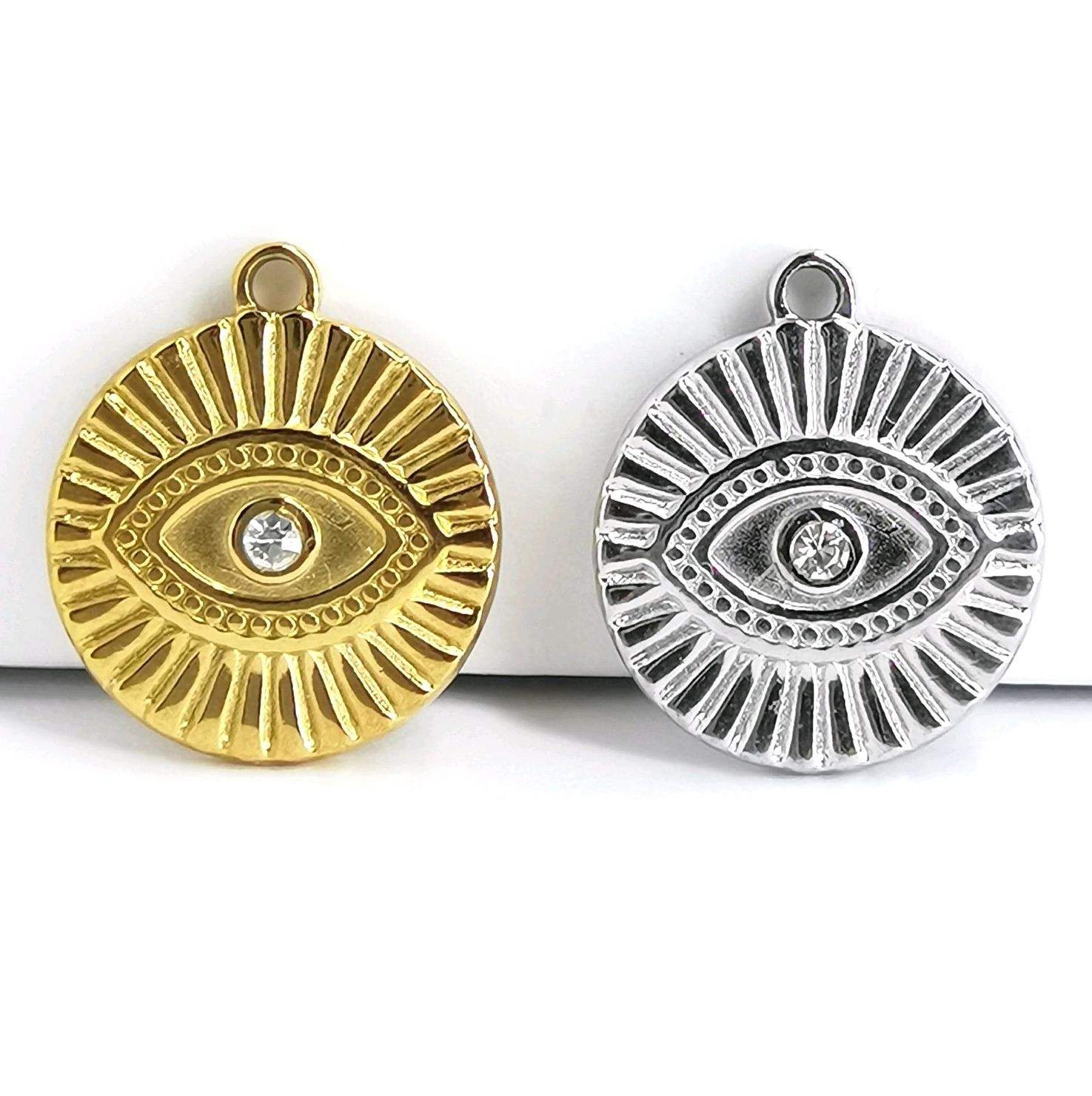 Подвеска из нержавеющей стали с кристаллом. Размер 18 *21 мм купить в ...